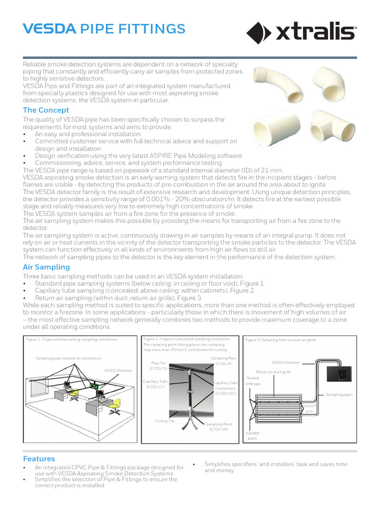 VESDA Pipe Fittings for Smoke Detection | PDF | Pipe (Fluid Conveyance ...