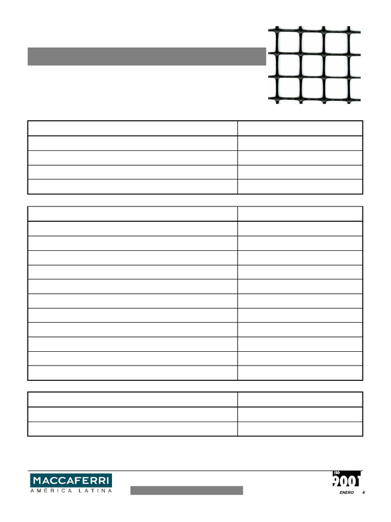 Geomalla Biaxial MacGrid® EGB 20 | PDF | Materiales