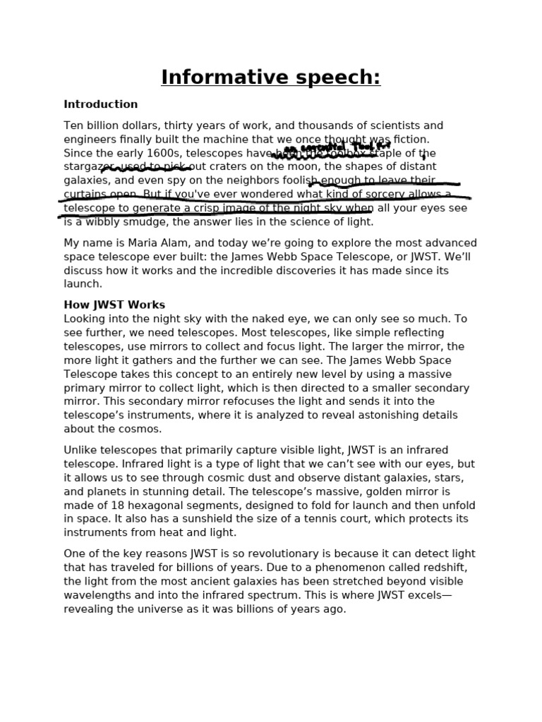 Public Speaking - Informative Speech | PDF | Telescope | Galaxy