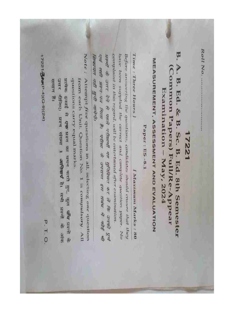 8th Sem May 2024 Paper | PDF