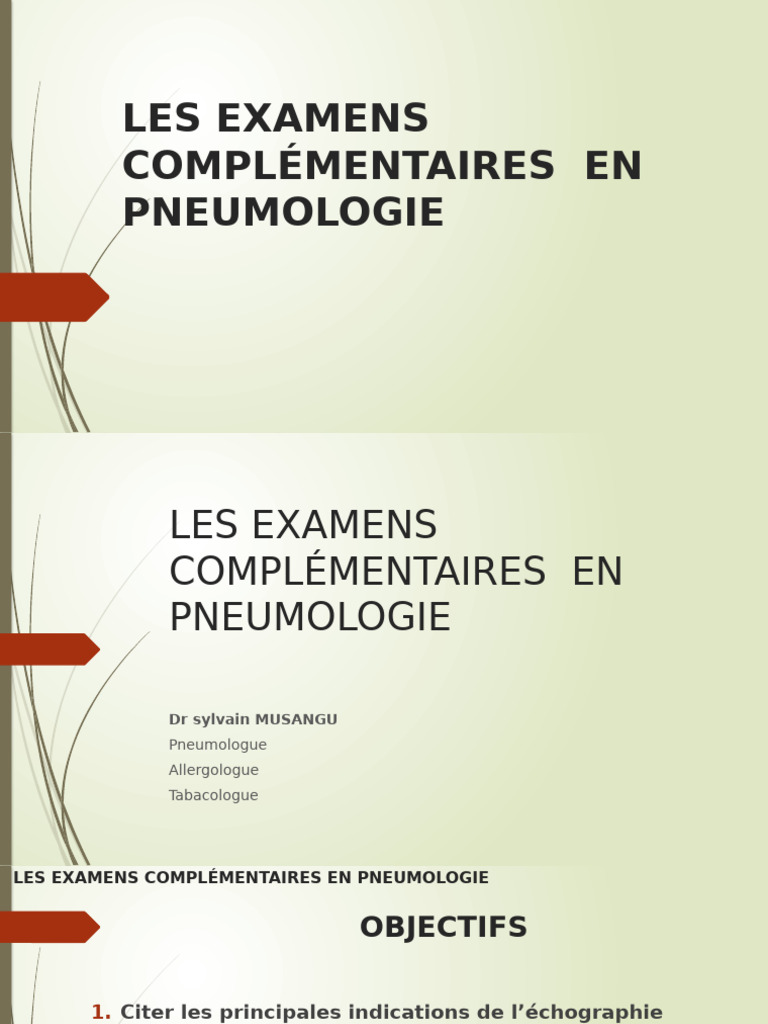 Examens complémentaires en pneumologie | PDF | Asthme | Pneumonie