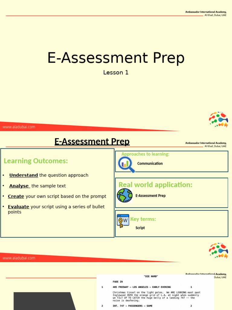E Assessment Prep L1 | PDF