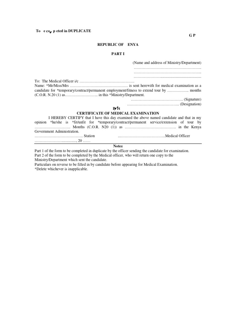 GP 69 Form Medical Examination 1 | PDF | Medical Specialties | Health Sciences