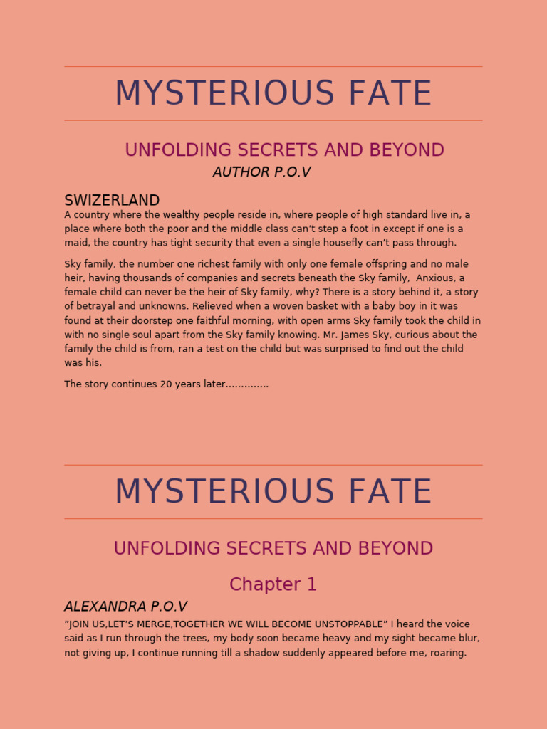 Mysterious Fate | PDF