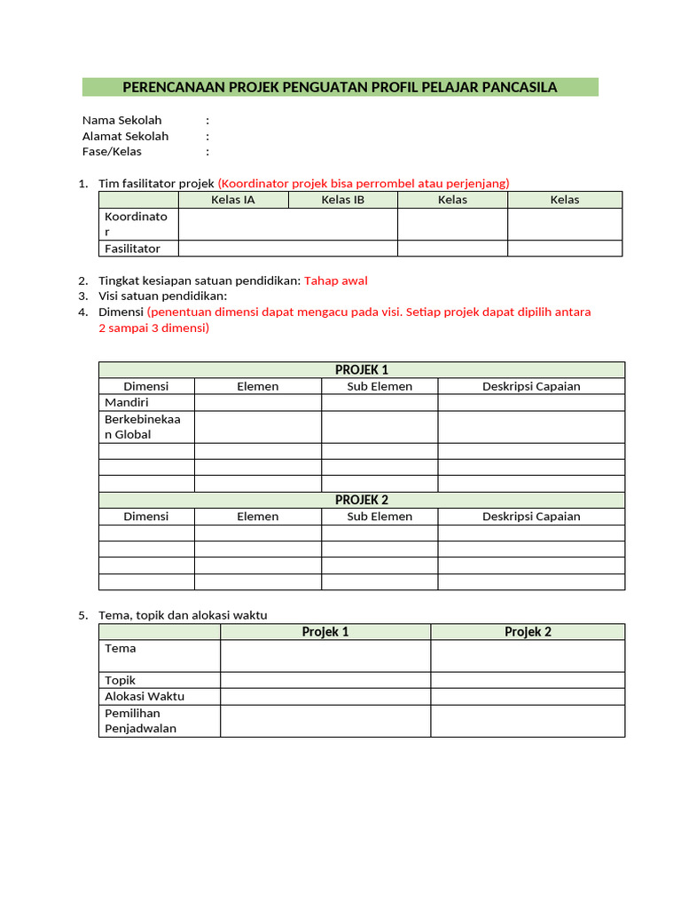 4a. Template Perencanaan (Design) Projek_SD | PDF