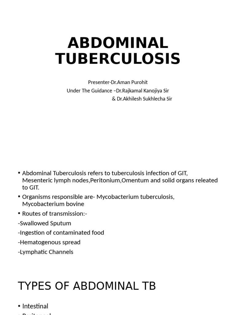 Abdominal TB CLASS | PDF | Tuberculosis | Peritoneum