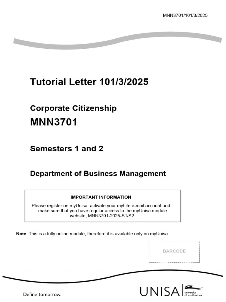 MNN3701 Corporate Citizenship Overview | PDF | Libraries | Turnitin