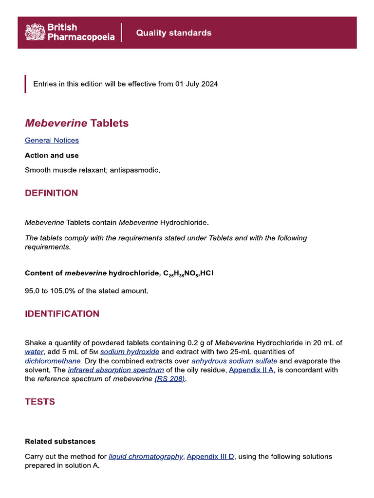 Mebeverina Tab | PDF