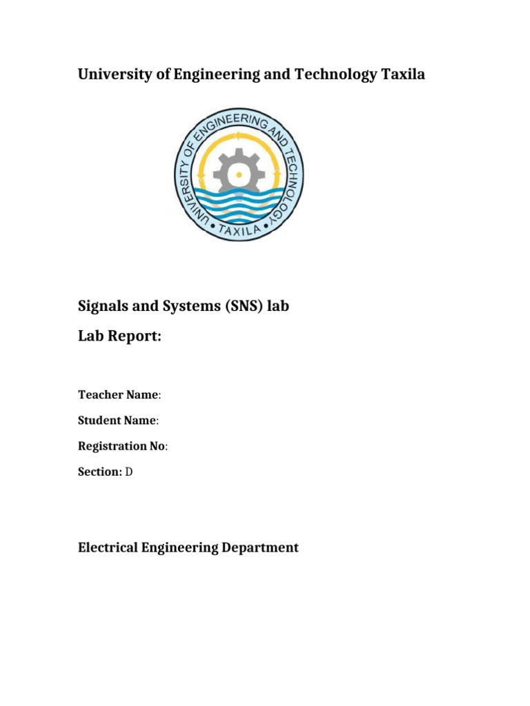 Lab Report Cover Page | PDF
