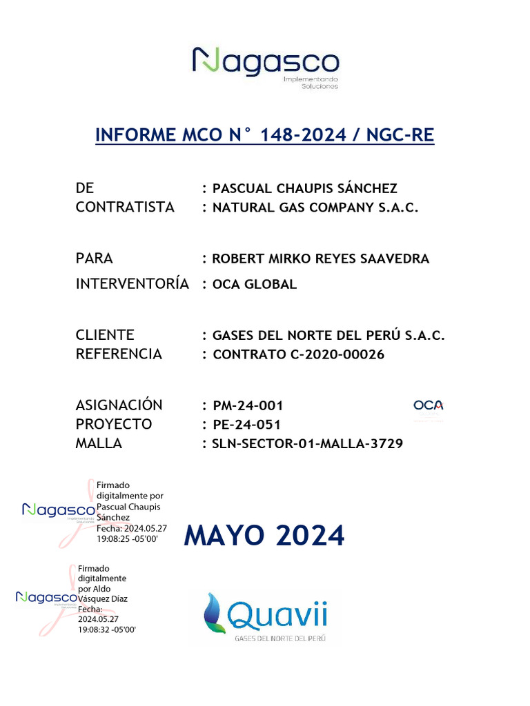 Informe MCO #148-2024 NGC-RE PE-24-051 C2 Completo Firmado | PDF