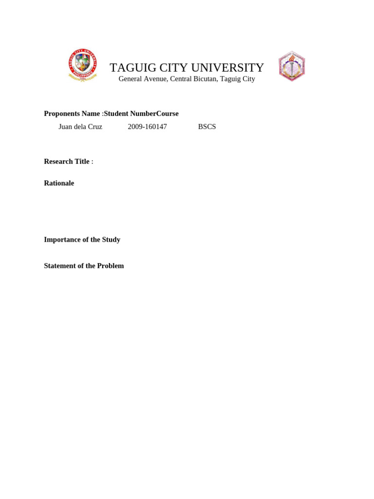 Title Proposal Format | PDF