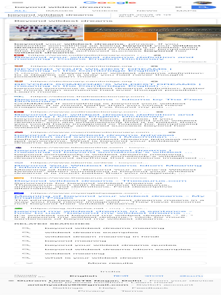 Beyond Wildest Dreams - Google Search | PDF | Lexical Semantics | Grammar