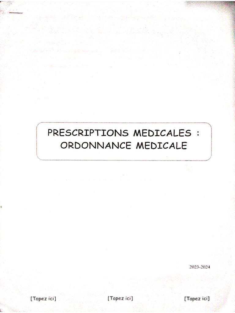 Prescriptions Medicales L'ordonnance | PDF