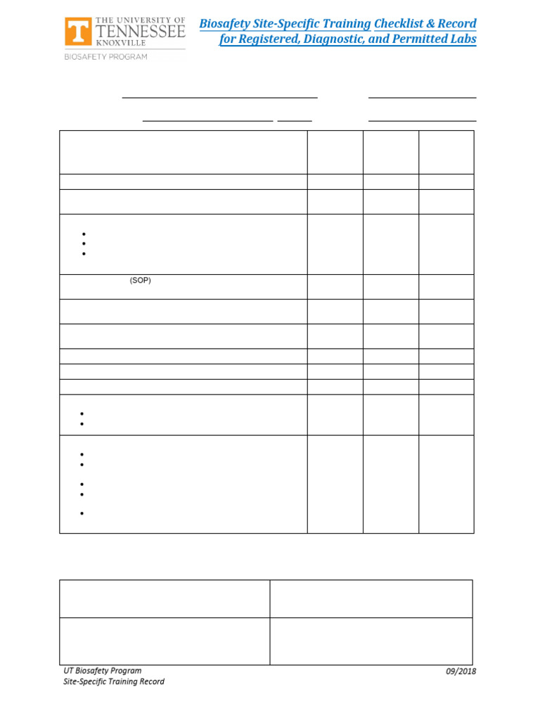 Registered Diagnostic Permitted Lab Site-Specific Checklist | PDF ...