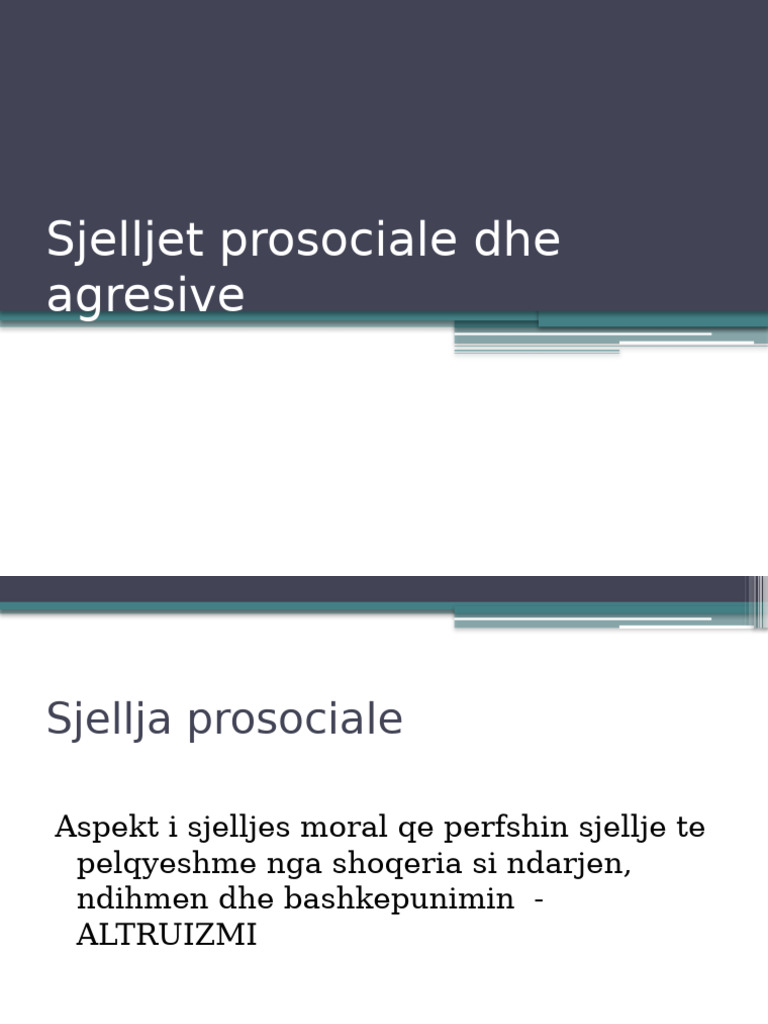Sjelljet Prosociale Dhe Agresive | PDF