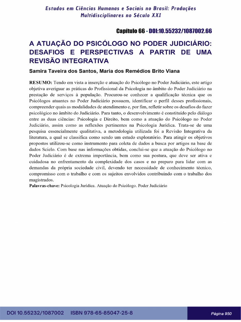 A Atua - o Do Psic-Logo No Poder Judici-Rio | PDF