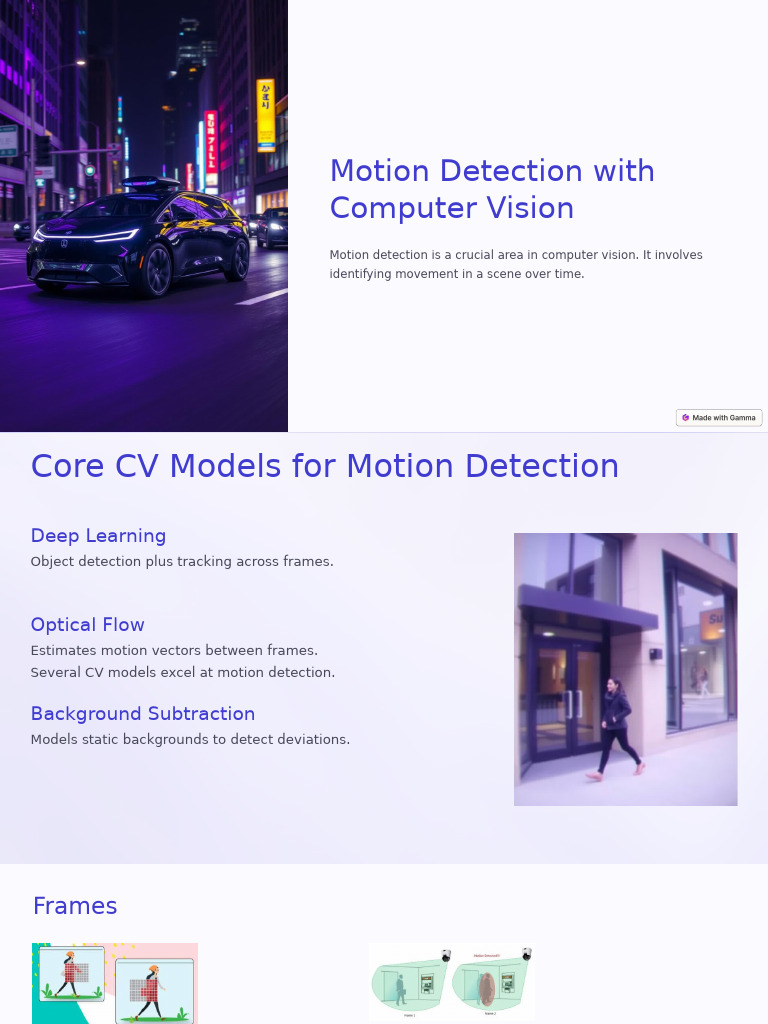 Motion Detection With Computer Vision | PDF