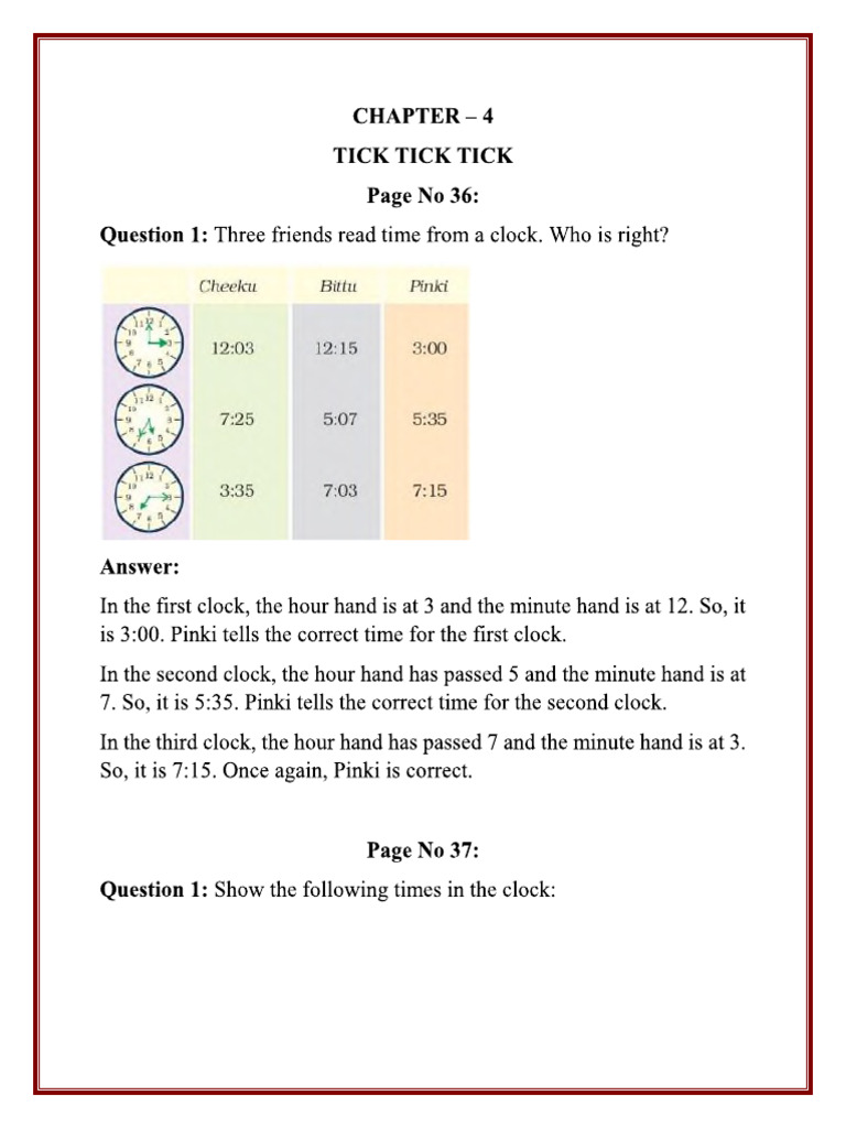 Class 4 ch4. Maths Magic Solution | PDF