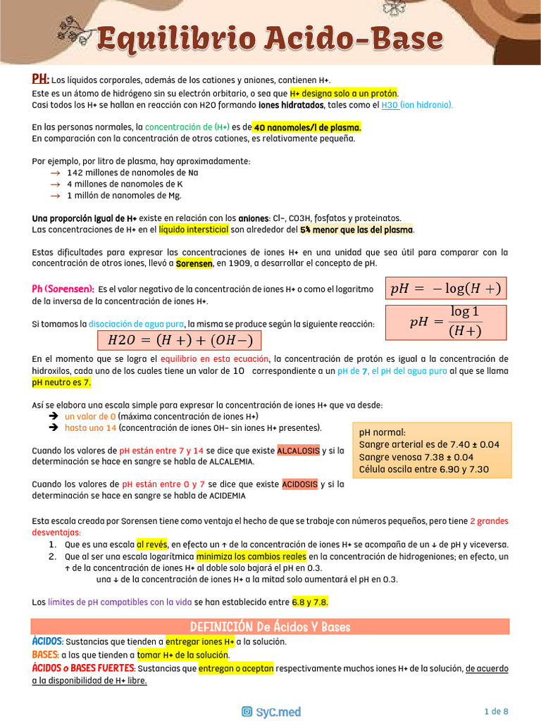 Equilibrio Acido-Base | PDF | Solución tampón | Ácido