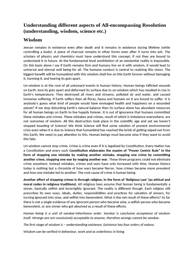 Understanding Different Aspects of All-Encompassing Resolution ...