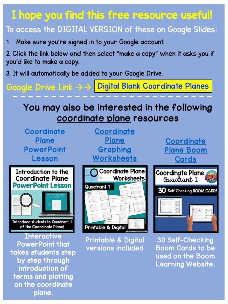 Digital Blank Coordinate Planes | PDF
