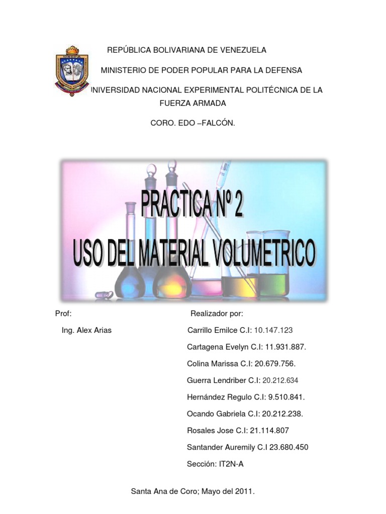 Informe Practica 2 Uso Del Material Volumetrico | PDF | Medición | Science