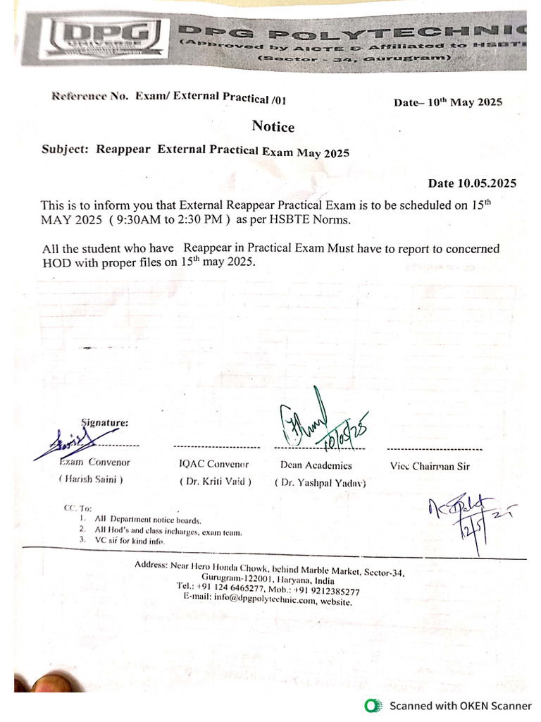 Reappear Practical Exam May 2025 | PDF