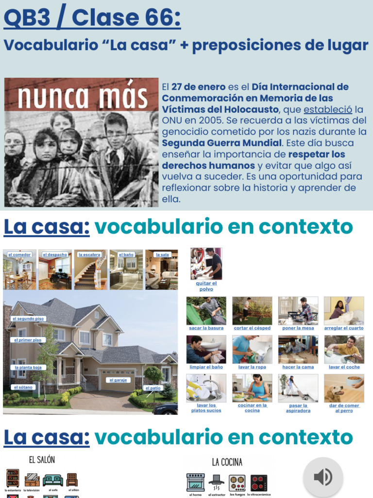 Clase+66 +vocabulario+de+ LA+CASA +++preposiciones+de+lugar | PDF