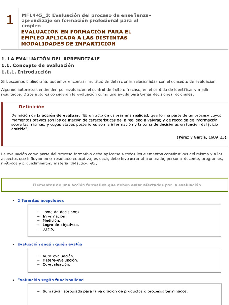1. La evaluación del aprendizaje | PDF