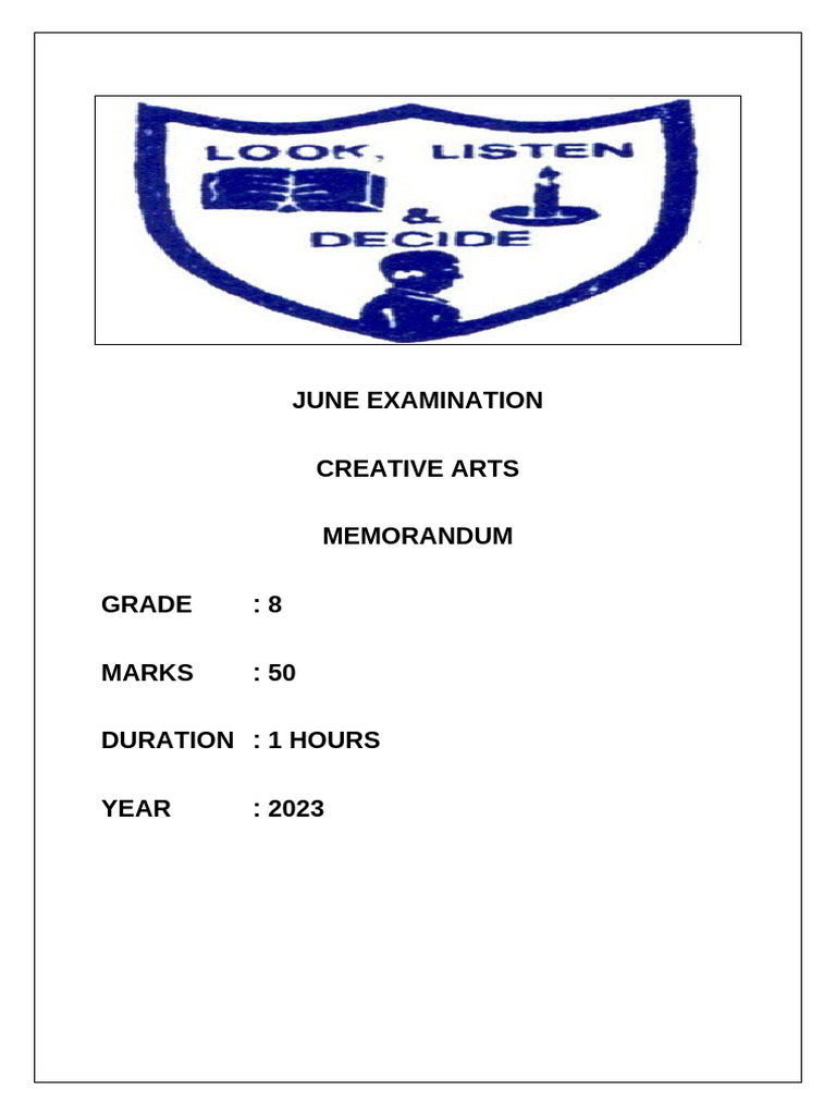 Grade 8 C.A June Memo | PDF