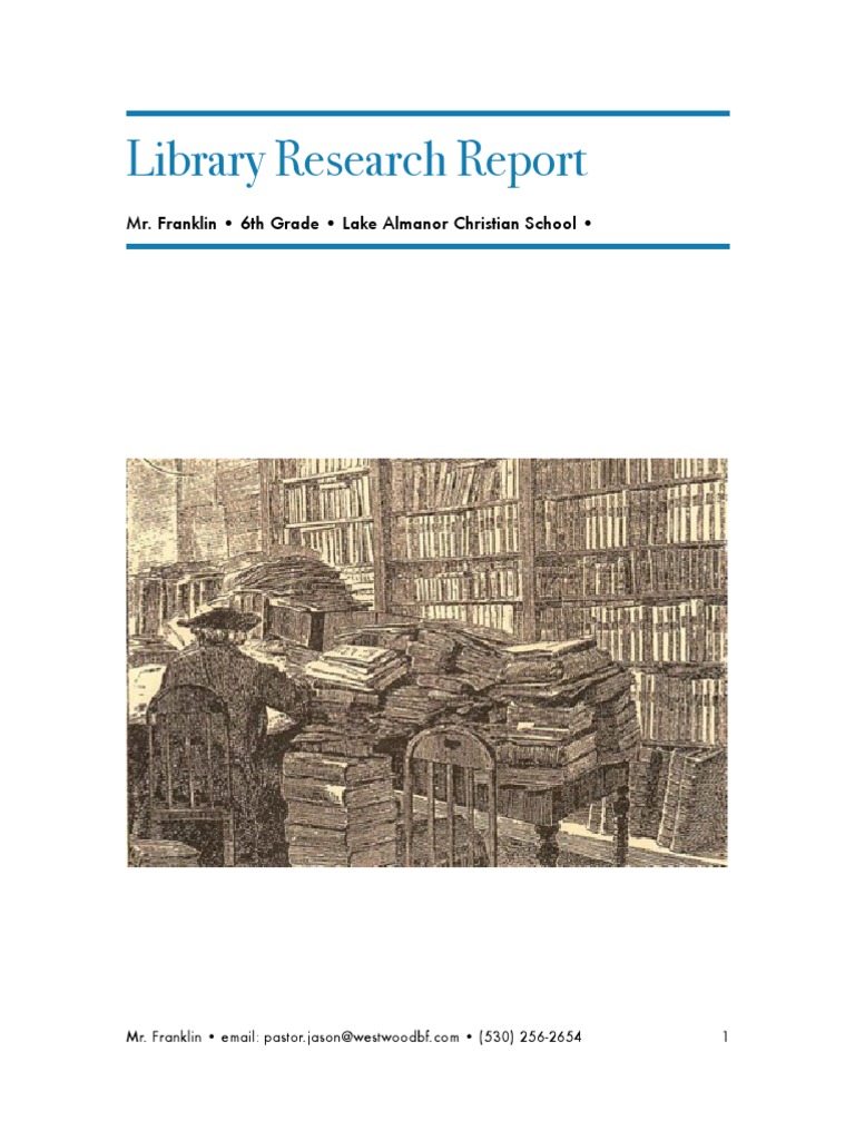 6th Grade Library Research Report Guide | PDF | Bibliography | Paragraph
