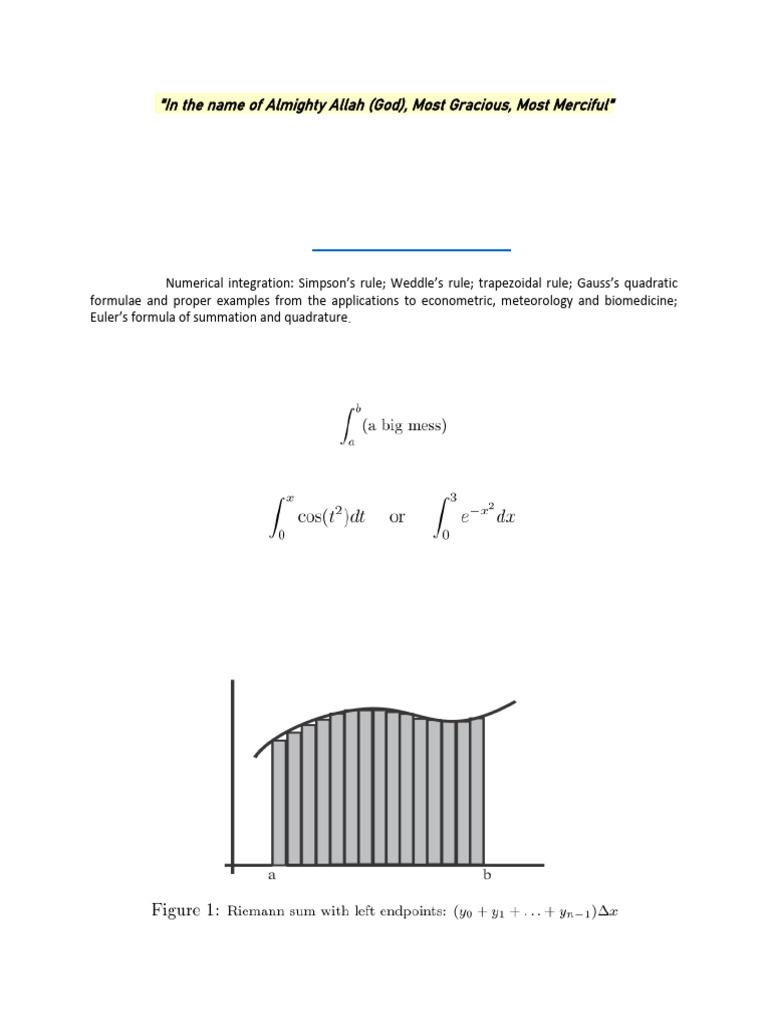 Ch3 Numerical Integration | PDF | Integral | Mathematics Of Computing