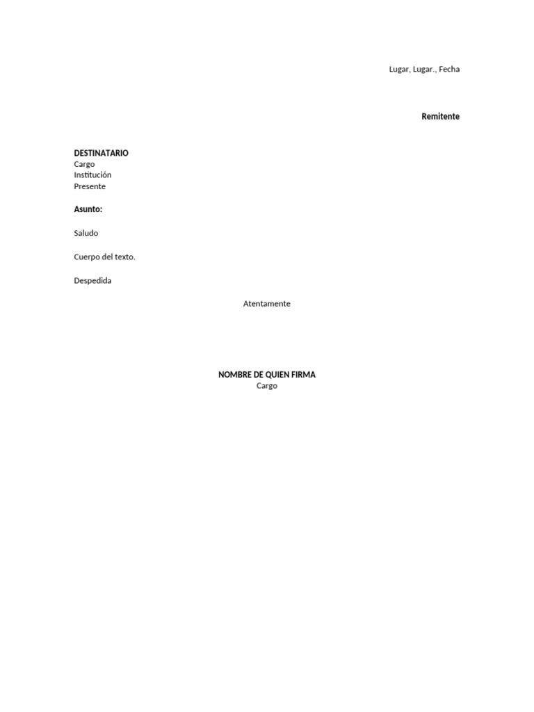 Esquema de Carta Formal | PDF
