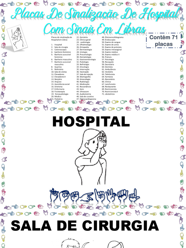 Placas de Sinalização em Libras para Hospital | PDF | Direitos Autorais ...