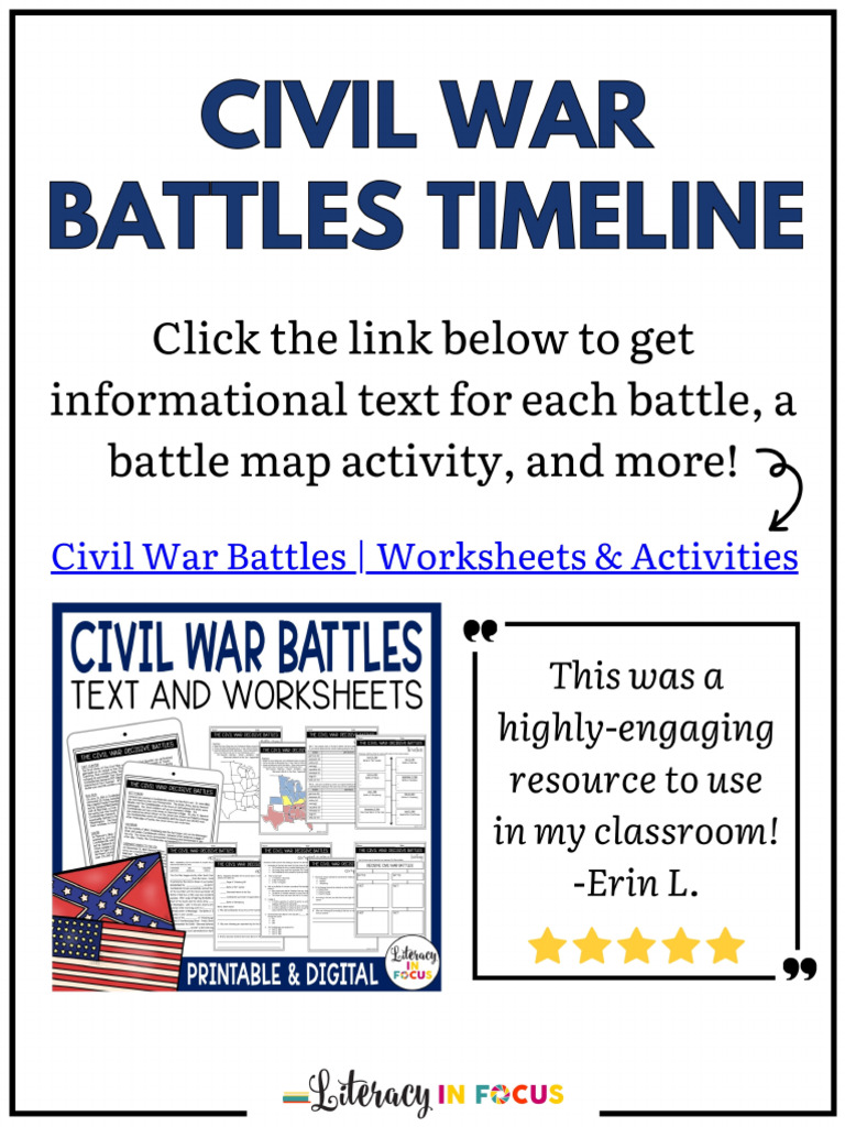 CivilWarBattlesTimelineActivityFreePrintDigitalWorksheet-1 | PDF