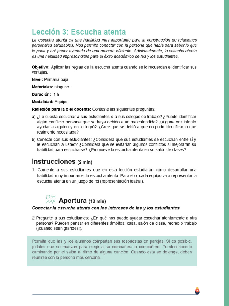La importancia de la escucha atenta | PDF