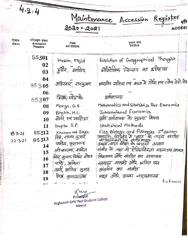 Accession Register Librar | PDF