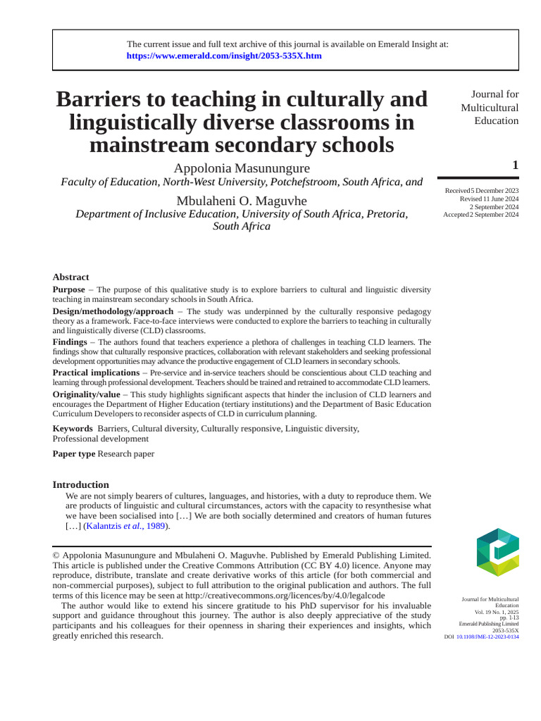 Barriers An Esl Teacher Faces Articles | PDF | Pedagogy | Teachers