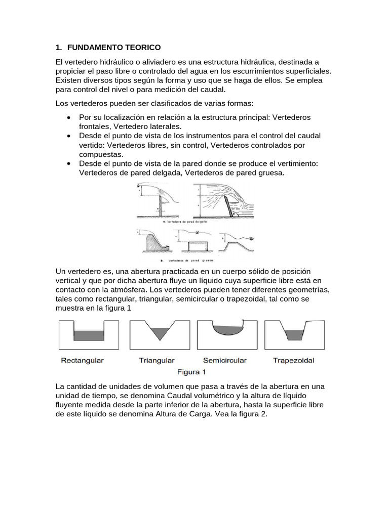 Informe Descarga Por Vertederos | PDF | Descarga (hidrología) | Experimentar