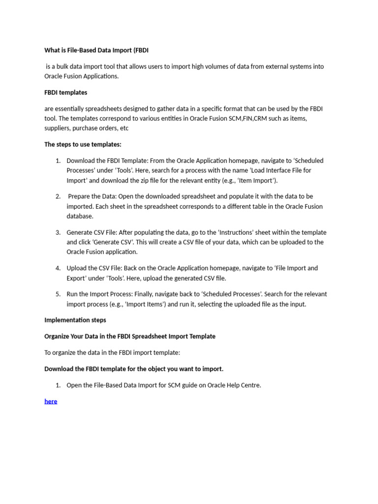 FBDI - Example - Oracle Fusion | PDF | Comma Separated Values | Spreadsheet