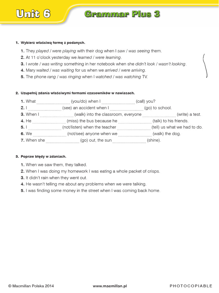 Piotr Szczurek - Evolution Plus 3 Grammar Plus 3 Unit 6 | PDF