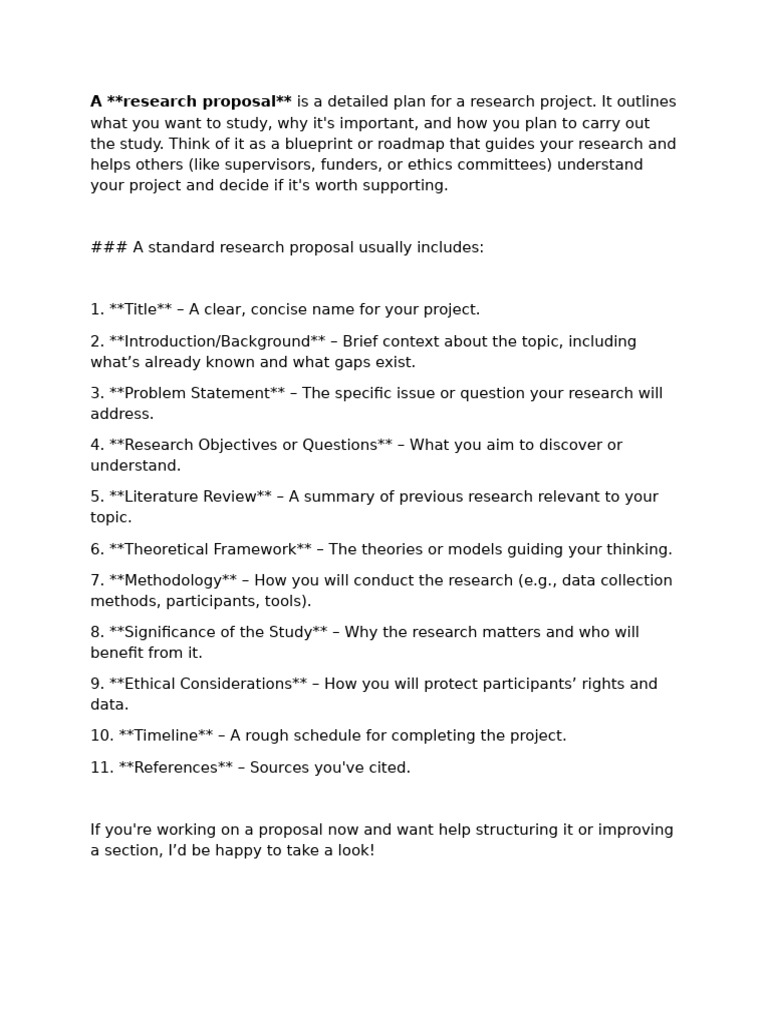 Research Proposal Components | PDF
