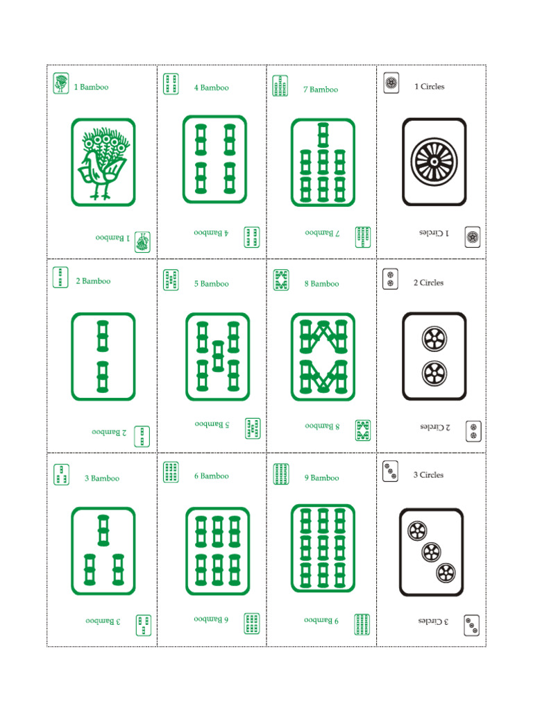 Free Printable Mahjong Cards Set | PDF