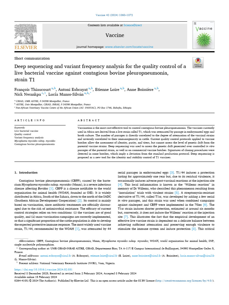 Deep Sequencing and Variant Frequency Analysis For The Quality Cont ...