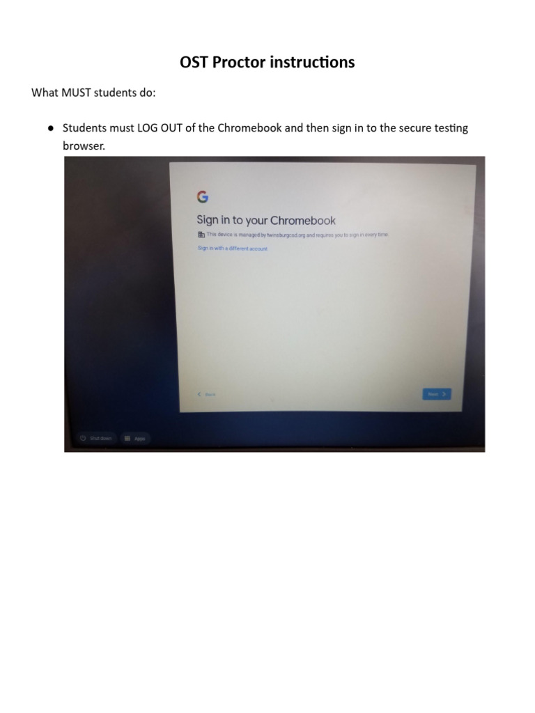 OST Proctor Instructions for Testing | PDF