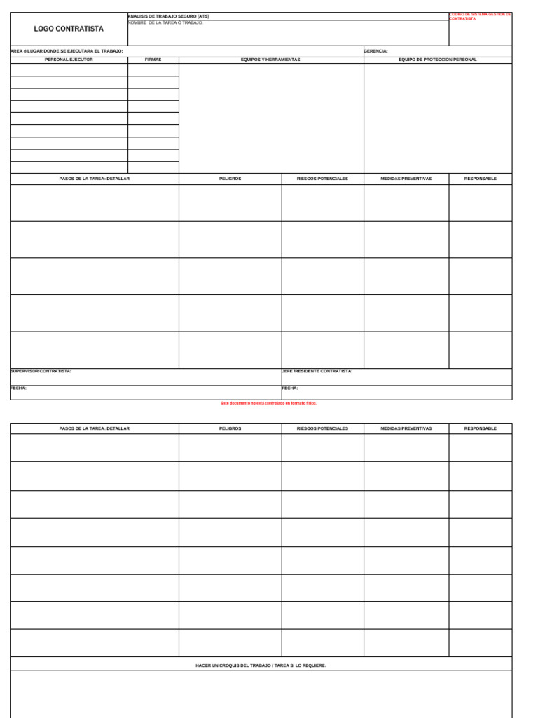 Formato ATS CONTRATISTAS | PDF