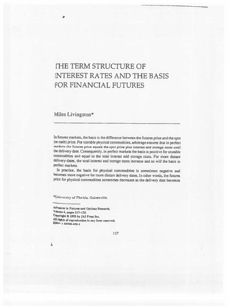 The Term Structure of Interest Rates and The Basis For Financial ...