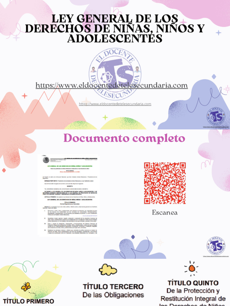 18 Ley General de Los Derechos de Niñas, Niños y Adolescentes | PDF ...