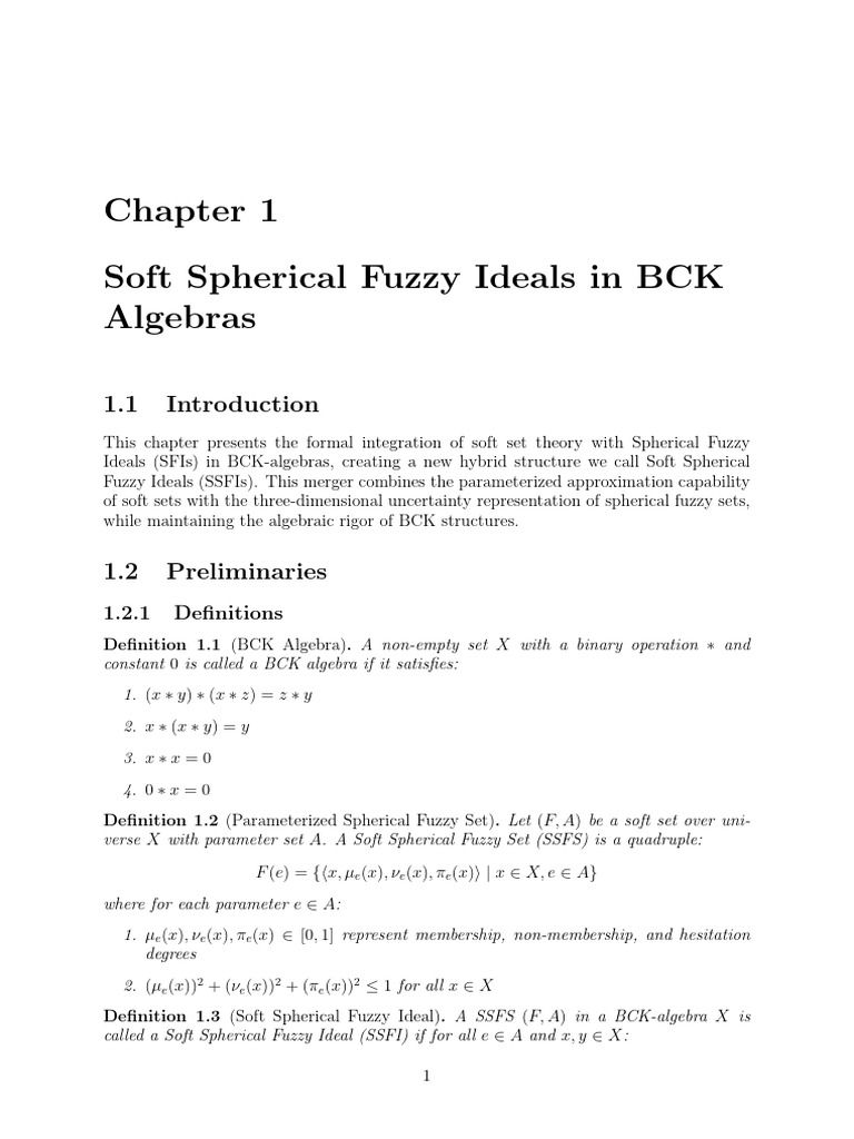 Spherical Ideal Fuzzy Set 5 (1) - 2-4 | PDF | Algebraic Structures ...