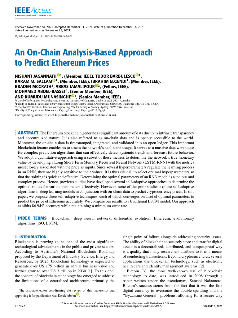 An On Chain Analysis Based Approach To Predict Ethereum Prices | PDF | Cryptocurrency ...